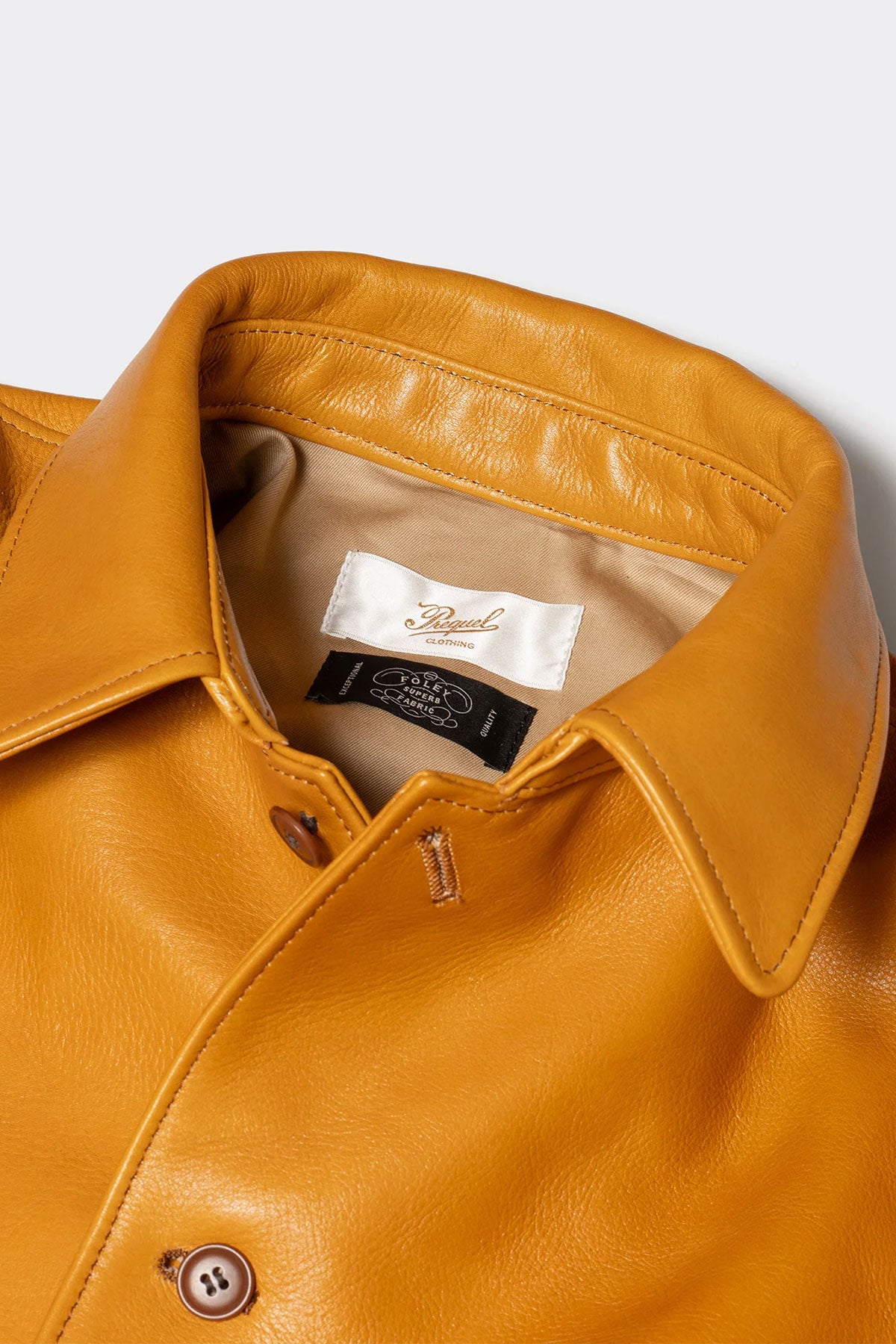 Prequel - J1001B Single Breasted Cowhide Leather Car Coat - Camel – The ...