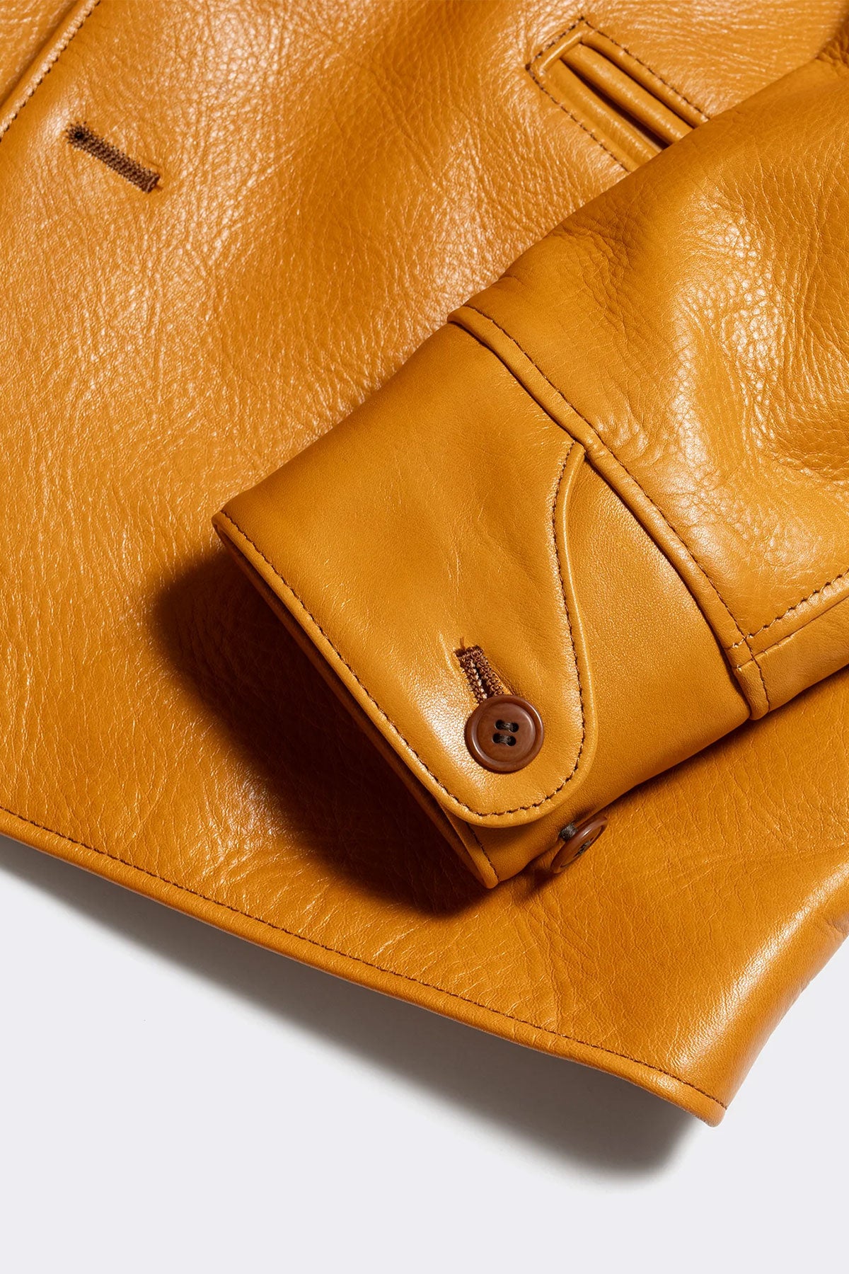 Prequel - J1001B Single Breasted Cowhide Leather Car Coat - Camel – The ...