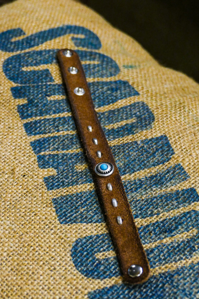 Alberto Luti - Turquoise Bracelet Dot in Suede Leather – The Rugged Society